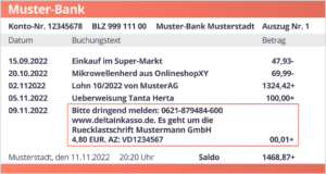 1 Cent Überweisung - DELTA Inkasso